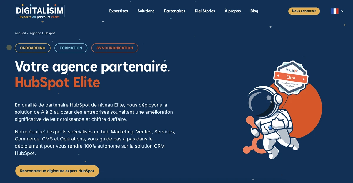 Agence Partenaire HubSpot Elite | Intégration CRM | DIGITALISIM